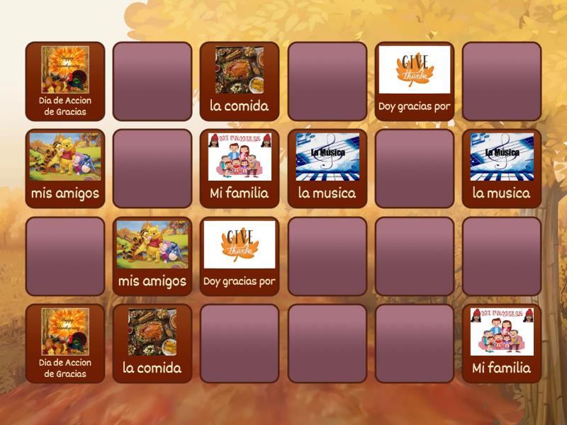 Doy gracias por... (Thanksgiving) - Matching pairs