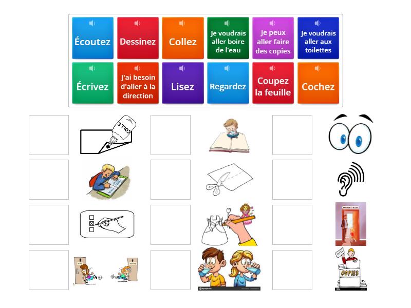 Consignes de classe - Une las parejas