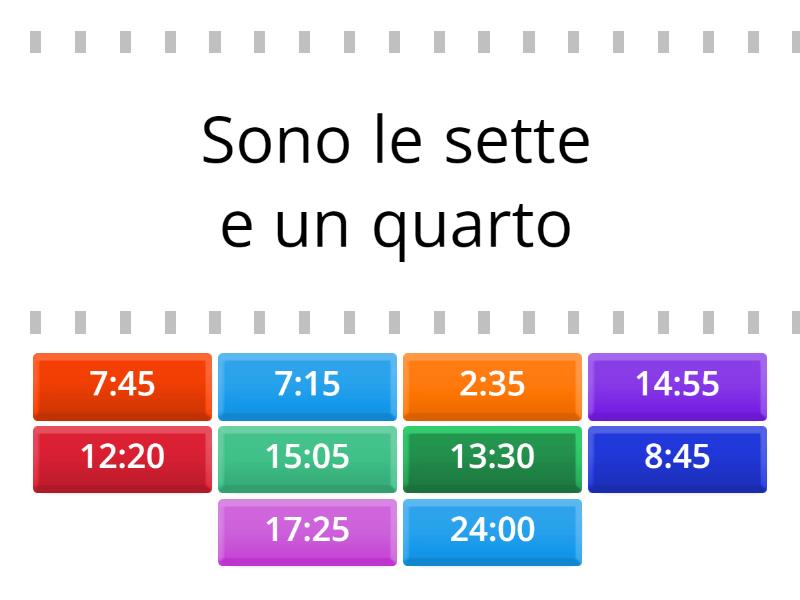 Che ore sono? - Find the match