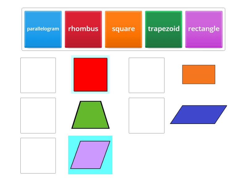 Naming quadrilaterals - Match up