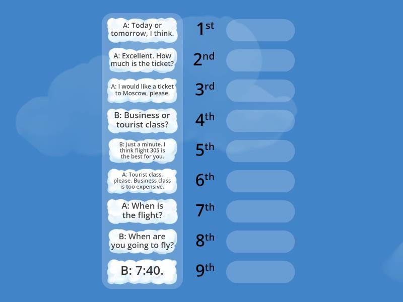 a ticket to Moscow - Rank order