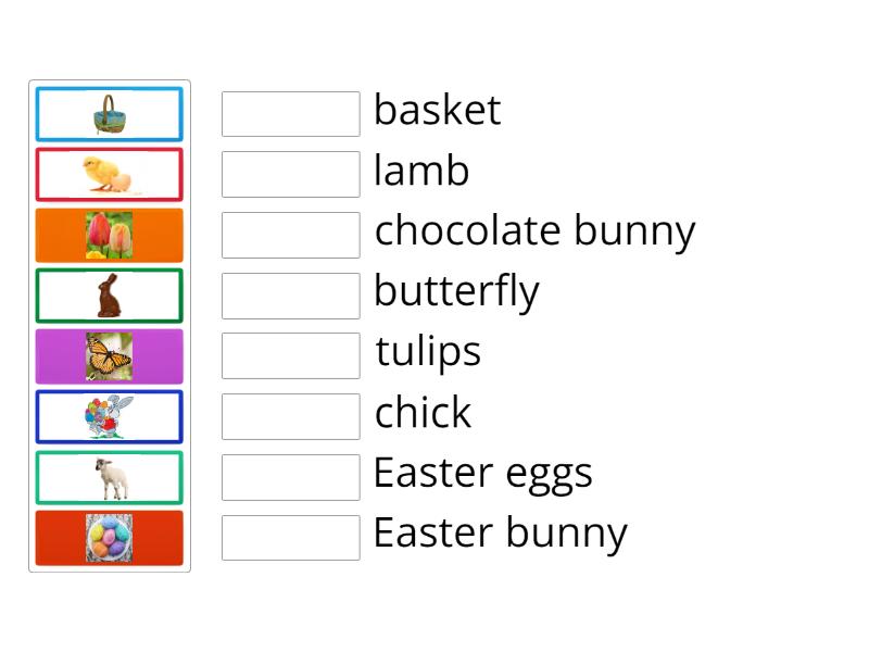 Easter Vocabulary - 1st grade - Match up