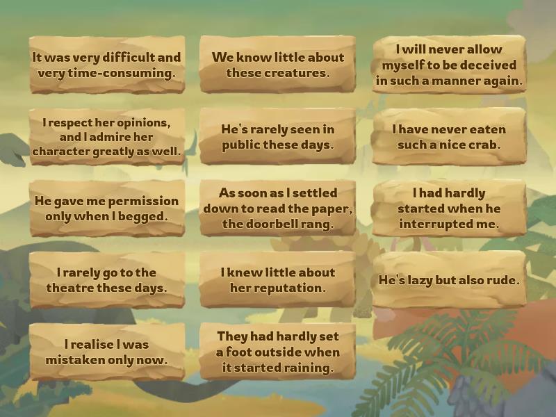 Inversion - change the sentence - Flip tiles