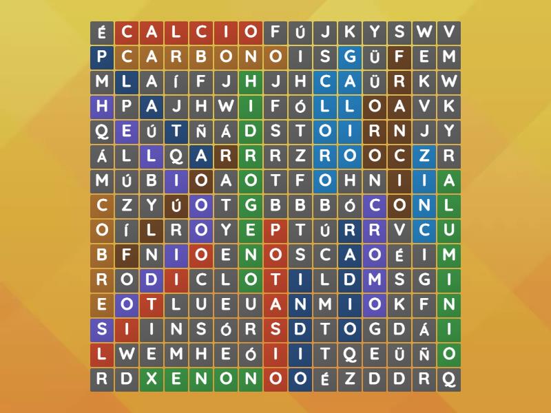 Elementos Químicos - Wordsearch