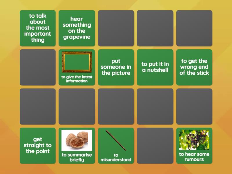 Communication idioms - Matching pairs