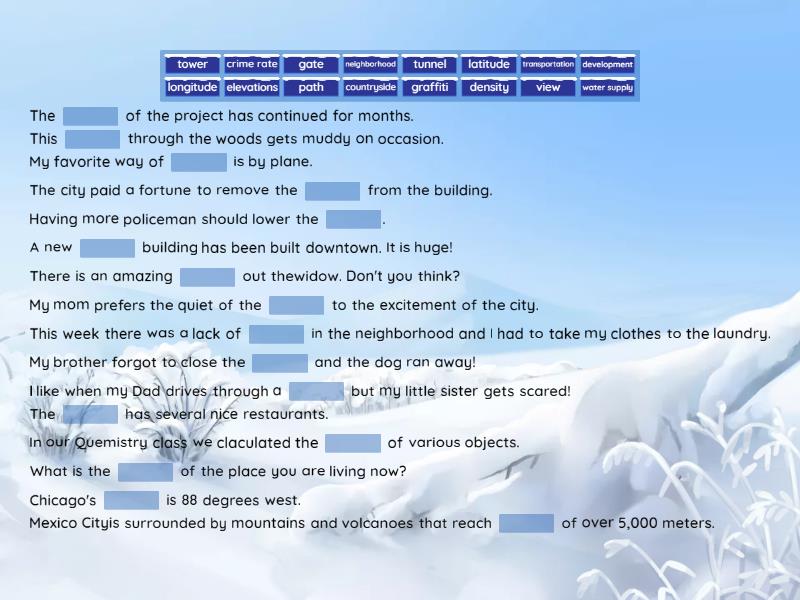 Vocabulary List #17 5th Grade - Missing word