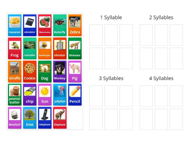 Counting Syllables - Group sort