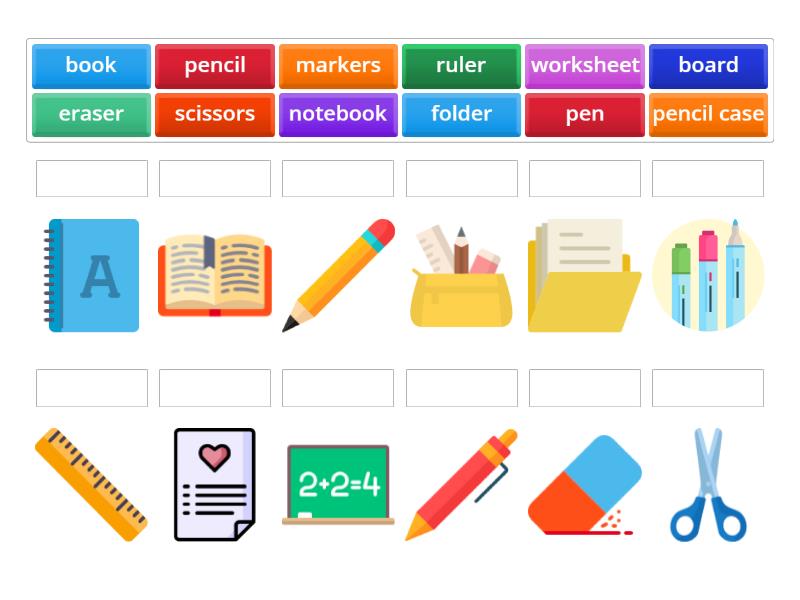 School objects 2 - Match up