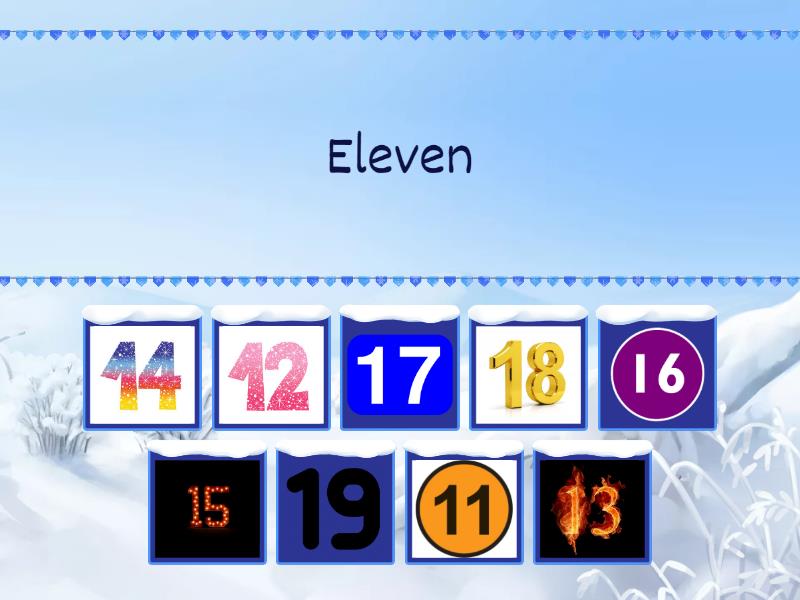 Numbers 11 to 19 - Find the match