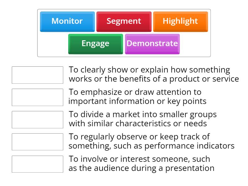 Presentation of a company - verbs (Business vocabulary) - Match up