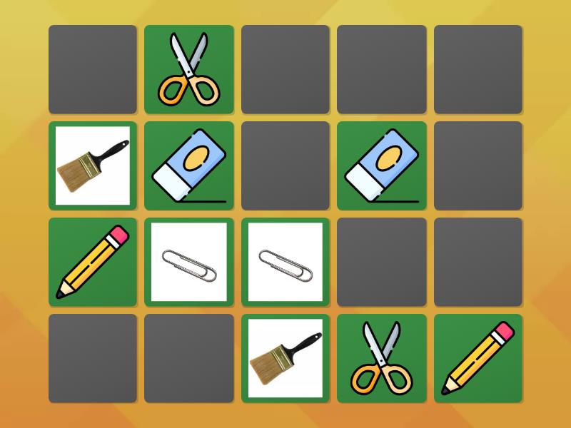 School supplies - Matching pairs