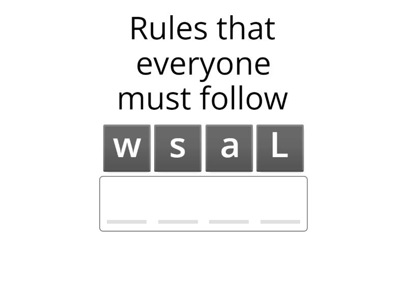 Rules and Laws - Anagram