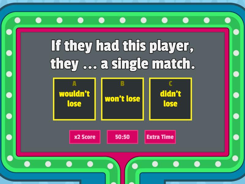Conditionals - Gameshow quiz