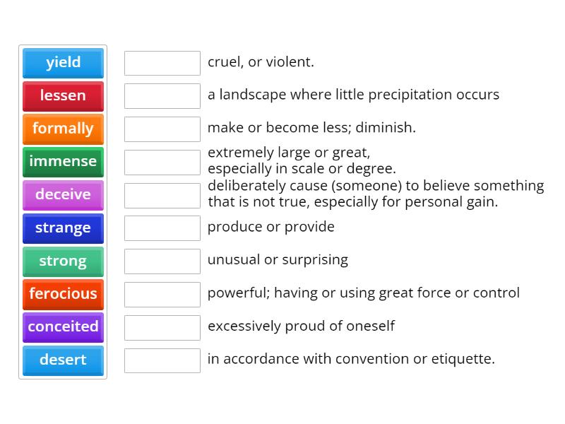 Vocabulary 4 - Match up