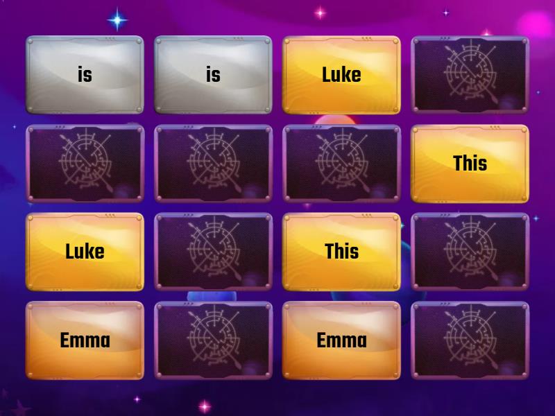 Sight words memory game for Clive - Matching pairs