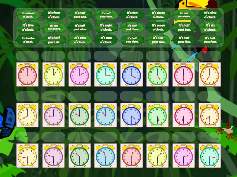 Telling the time O'clock + Half Past - Match up