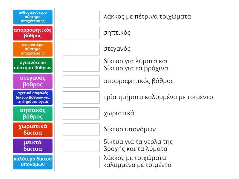 Αποχέτευση - Match up