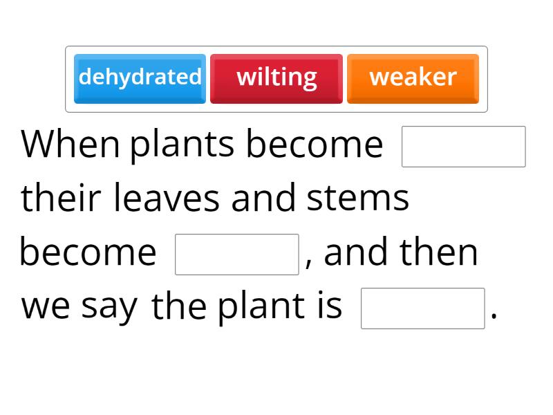 Dehydration in Plants. - Complete the sentence