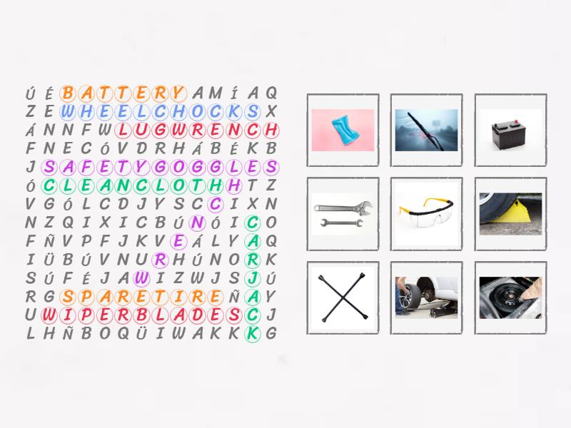 Car Maintenance - By Teacher Diego - Wordsearch