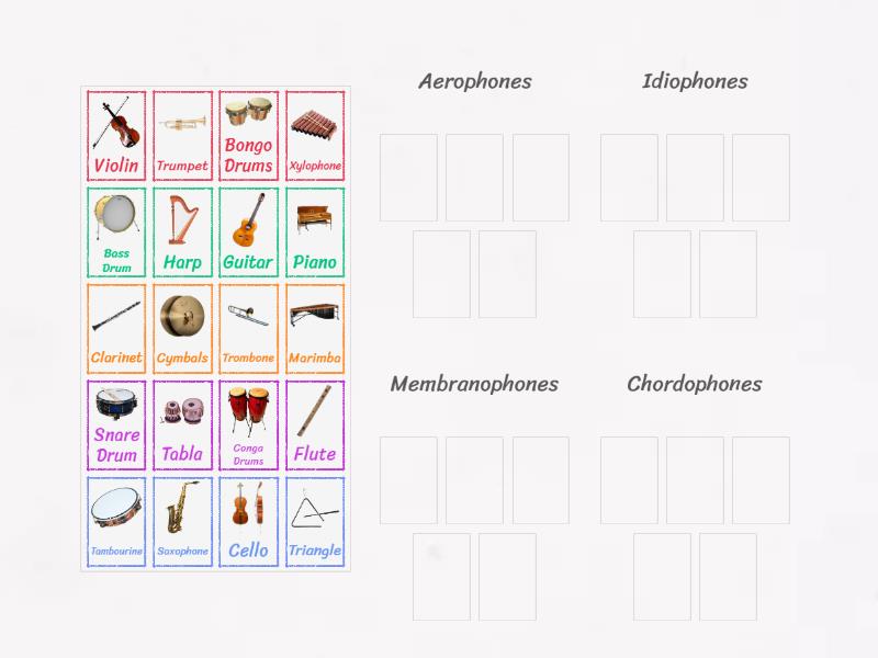 Musical Instruments Scramble ! - Group sort