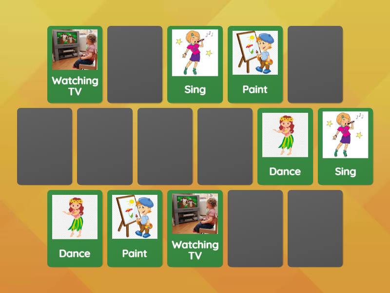 Hobbies and interests - Matching pairs