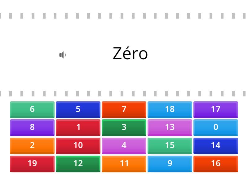 LES NOMBRES 0-19 - Find the match