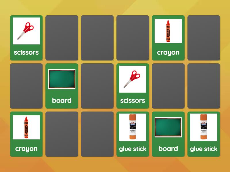 Matching Classroom objects - Matching pairs