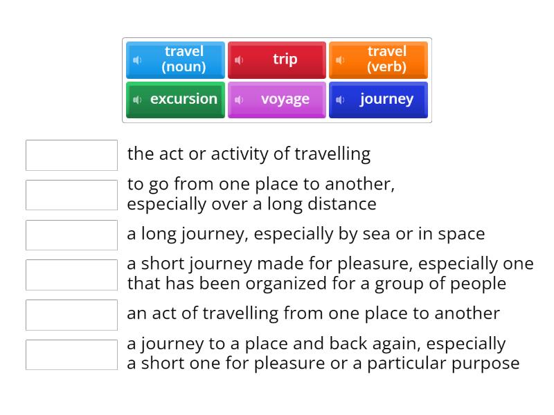 WW3 Travel: confusing words - Match up