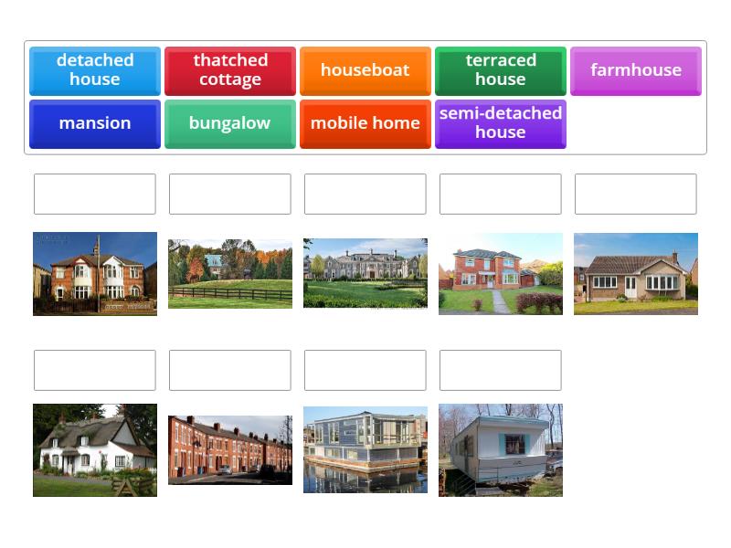 Solutions Intermediate Unit 4 - Types of homes - Match up