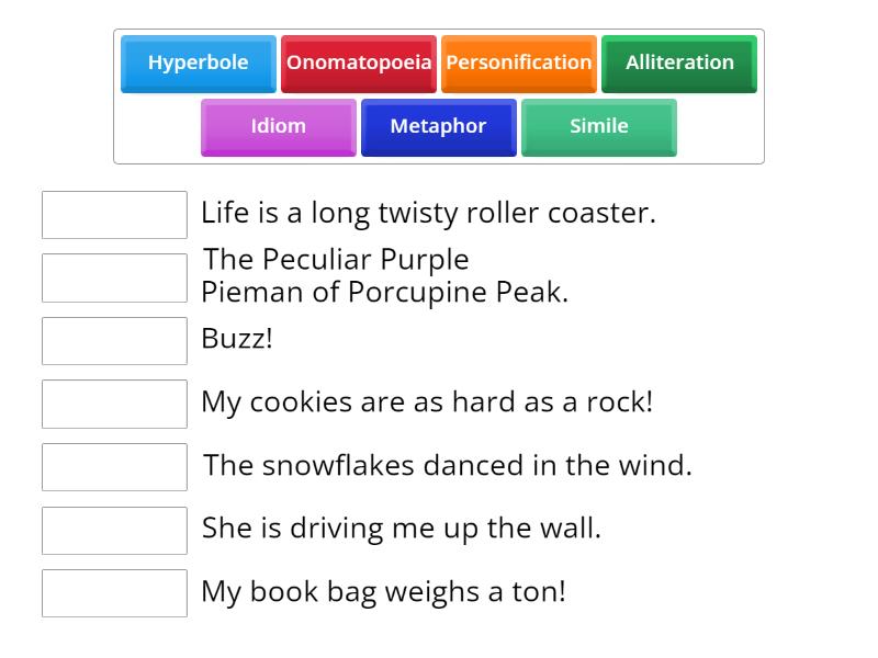 Figurative Language Examples - Match up