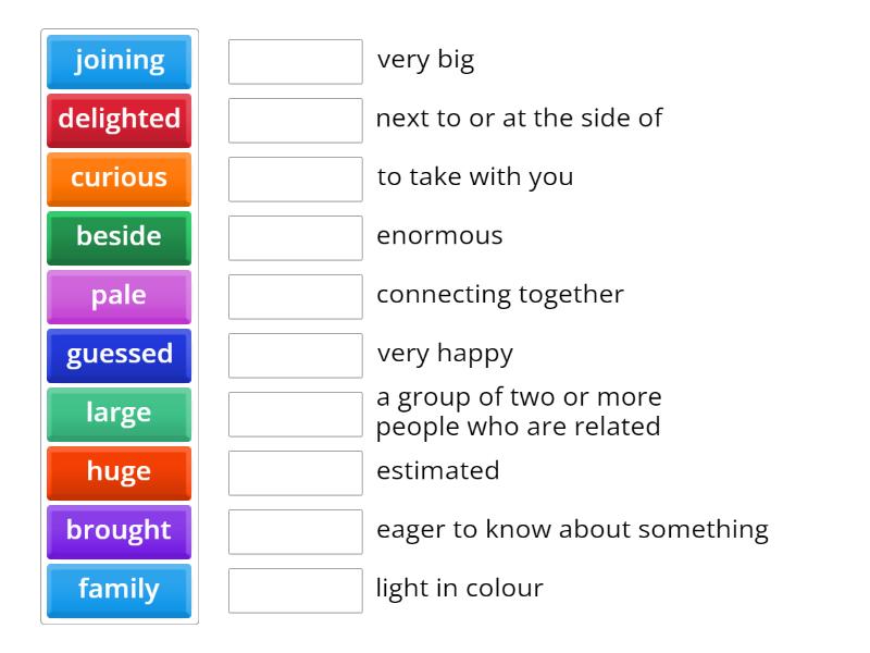 Week 4 Word Wall - Match up