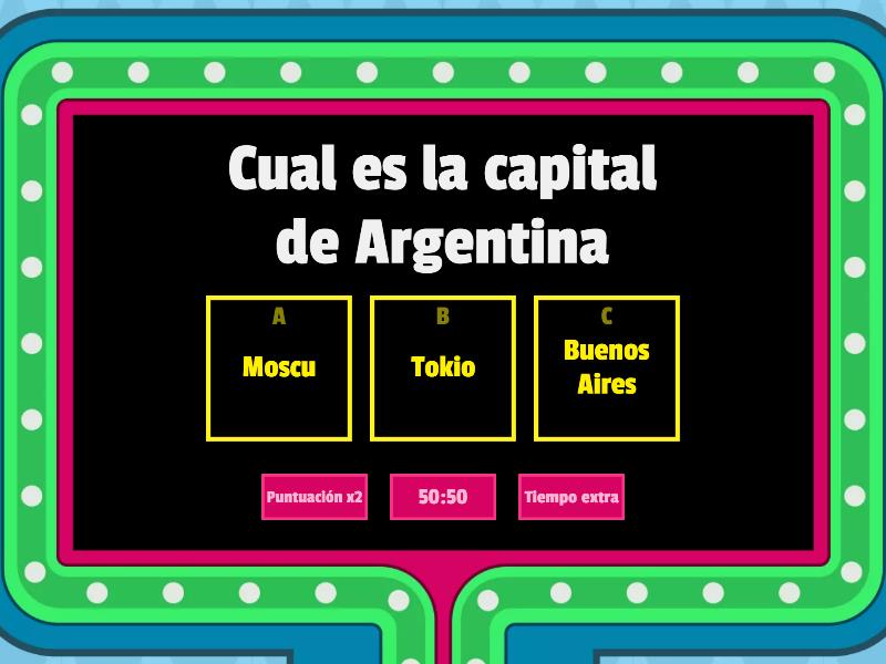 Preguntas de Capitales de Paises - Gameshow quiz