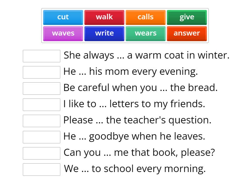 sentences - Match up