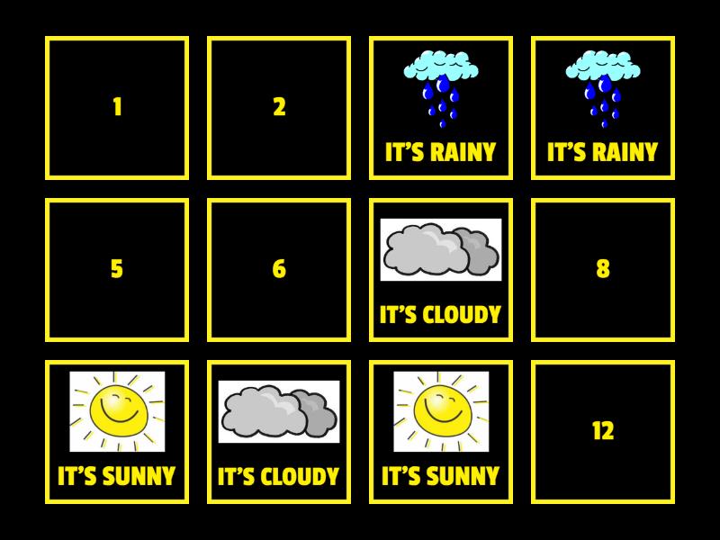MEMORY GAME - WEATHER 1ST GRADES - Parejas