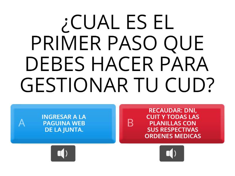 PASO A PASO PARA GESTIONAR EL CUD - Quiz