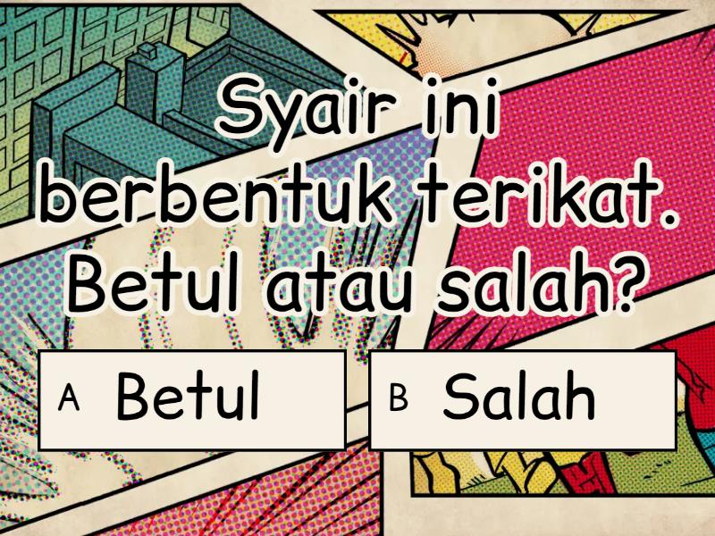BENTUK DALAM SAJAK SENJA DI PALANG BESI - Quiz