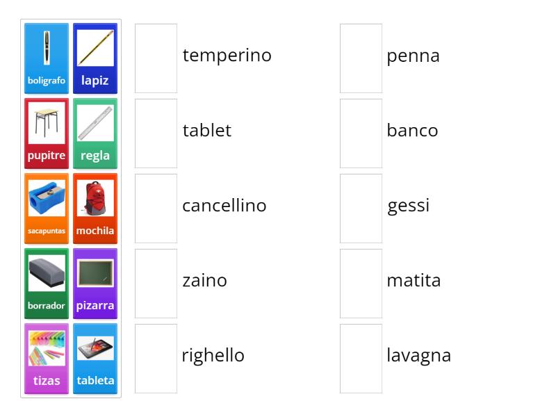 gli oggetti della classe - Match up