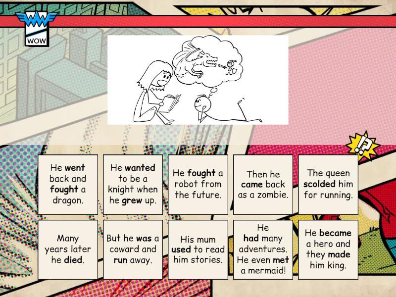 Past simple story - Find the match