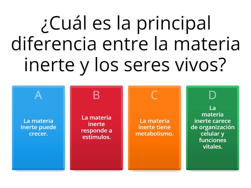 LA MATERIA INERTE - Quiz