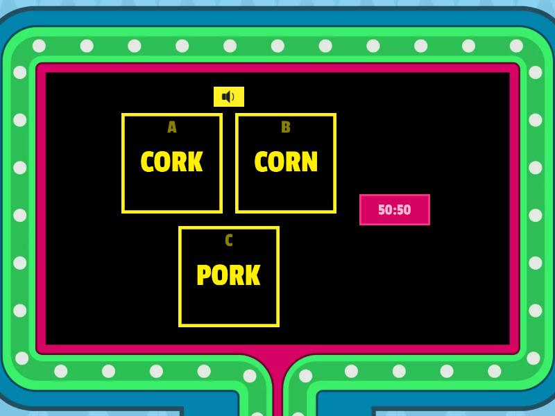 Wordwall Decoding: ar/or words #4 - Gameshow quiz