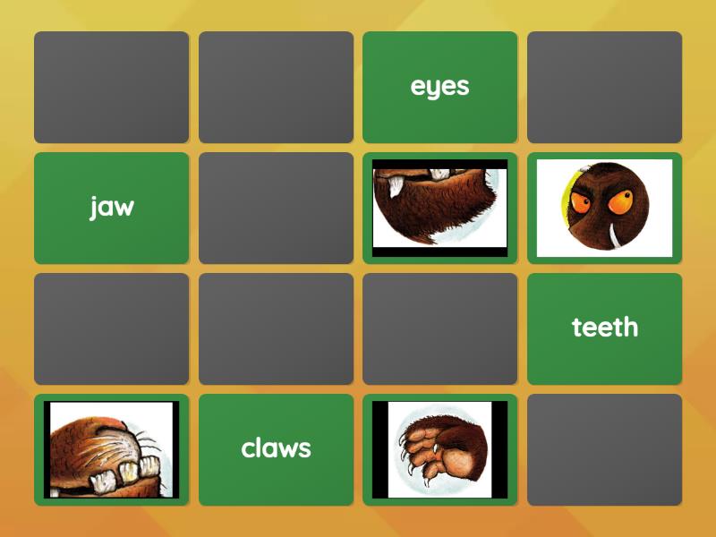 The Gruffalo Vocabulary - Matching pairs