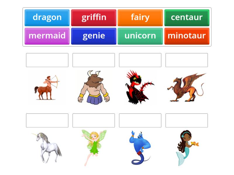 Mythical Creatures Matching Activity Match Up