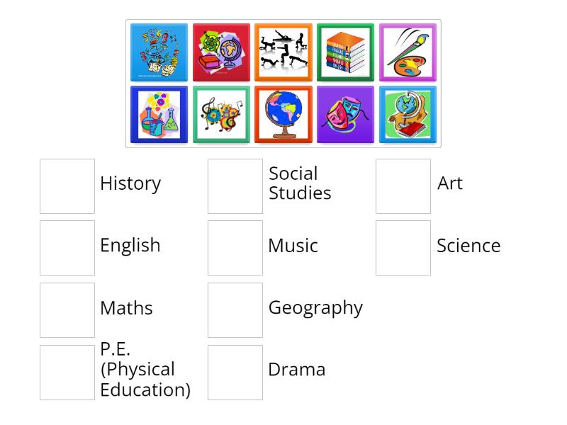 School Subjects - Match up