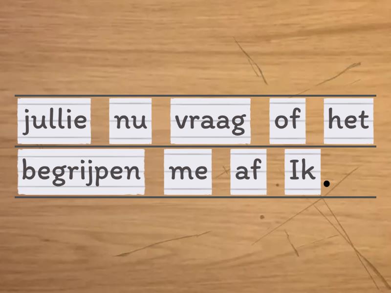 Zinnen met de voegwoorden in de juiste volgorde zetten. - Uporządkuj