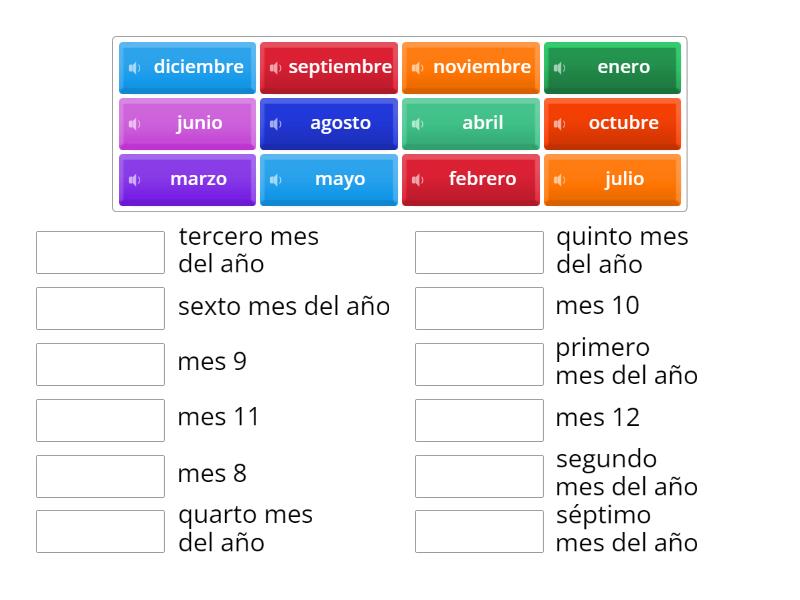 Los meses del año - Match up