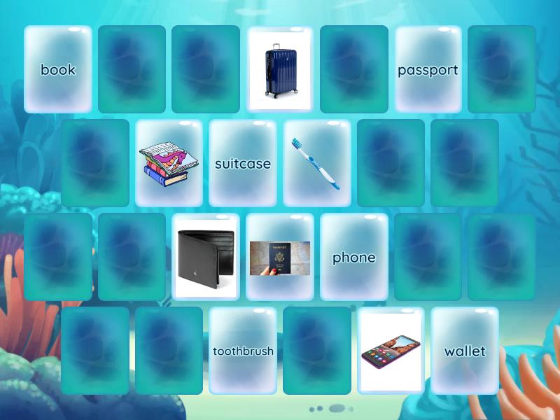 packing list item matching game - Combine os pares