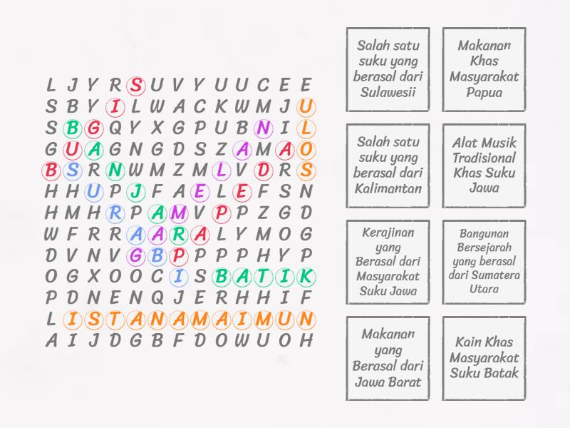 QUIZ PPKN KELAS VII - Wordsearch