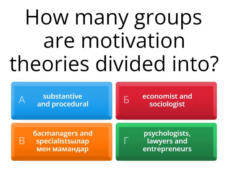 Motivation as a system of human motivation for action - Quiz