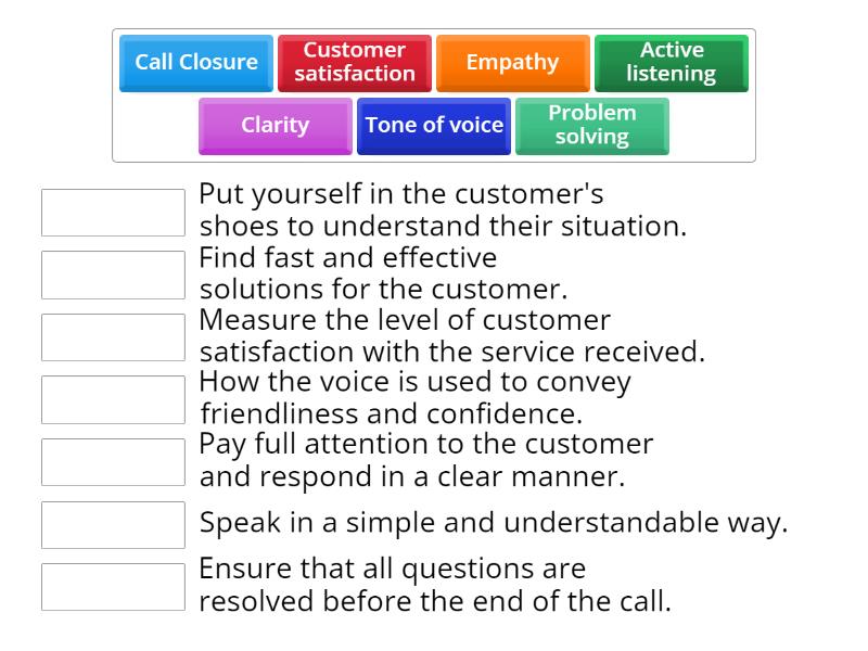 Customer Service Challenge: The Perfect Call - Une las parejas