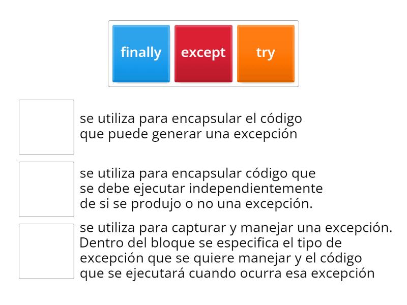 excepciones poo - Match up